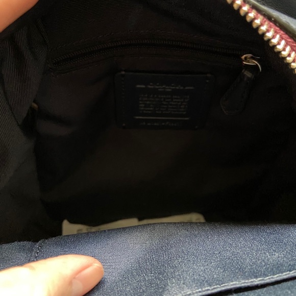 Coach | Bags | Coach Denim Leather Small Blue Cute Backpack | Poshmark